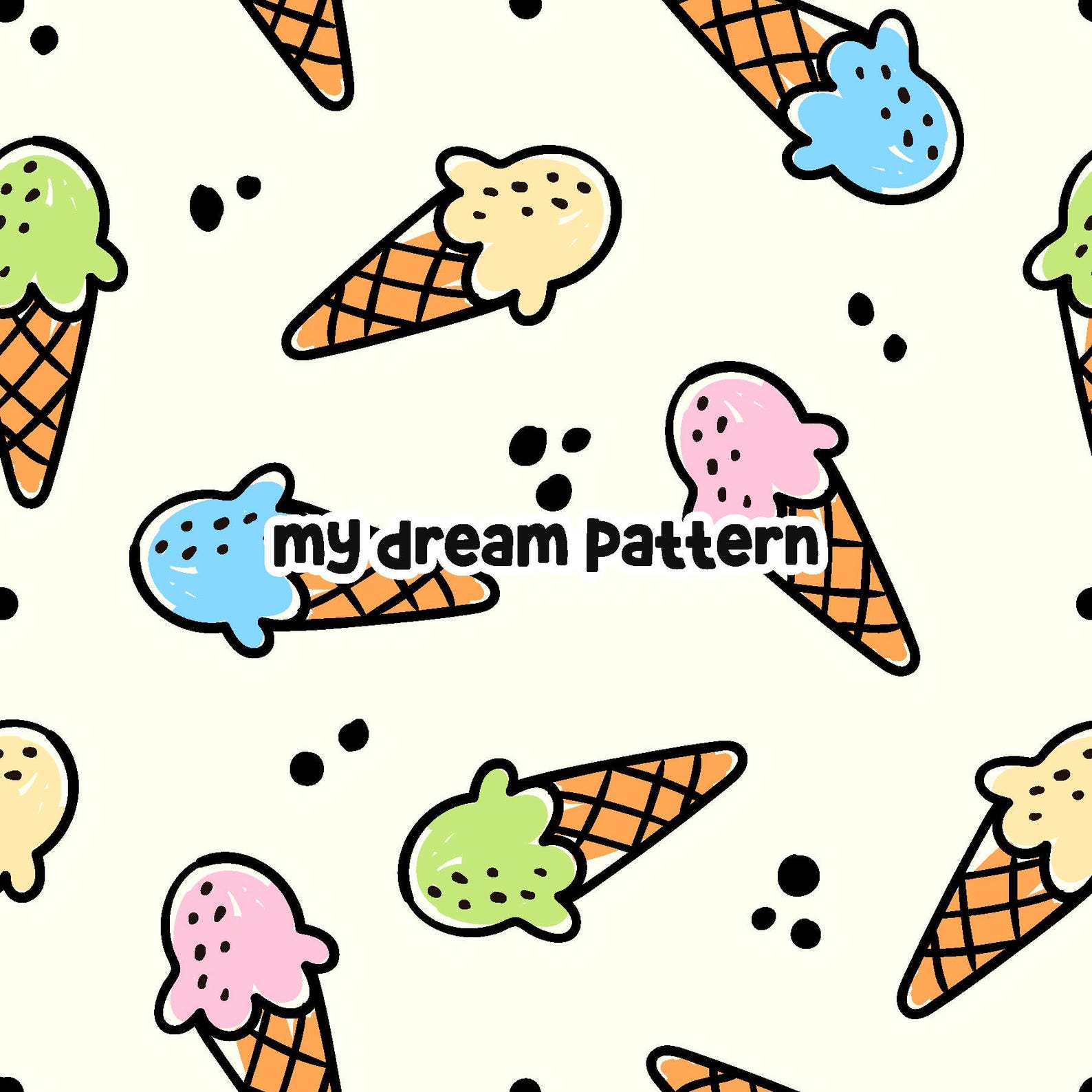 Ice Cream Seamless Pattern Summer Ice Cream Seamless File Ice Cream ...