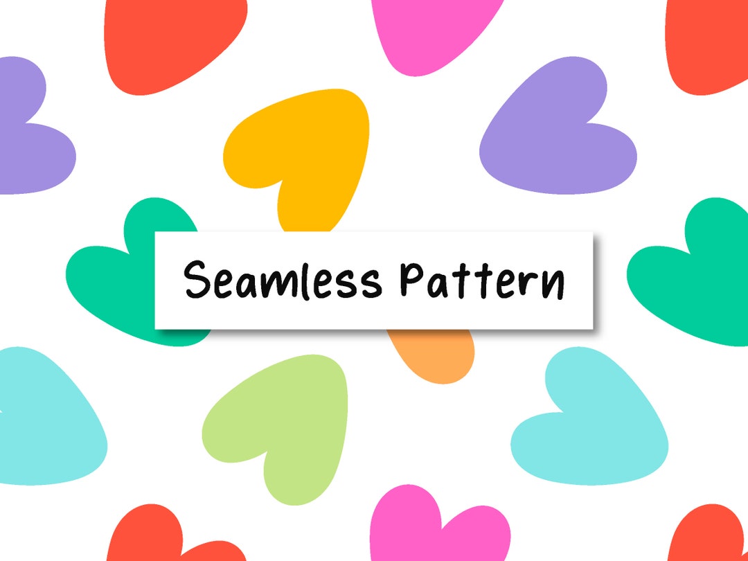 Colorful Hearts Seamless Repeat Pattern for Sublimation Valentines ...