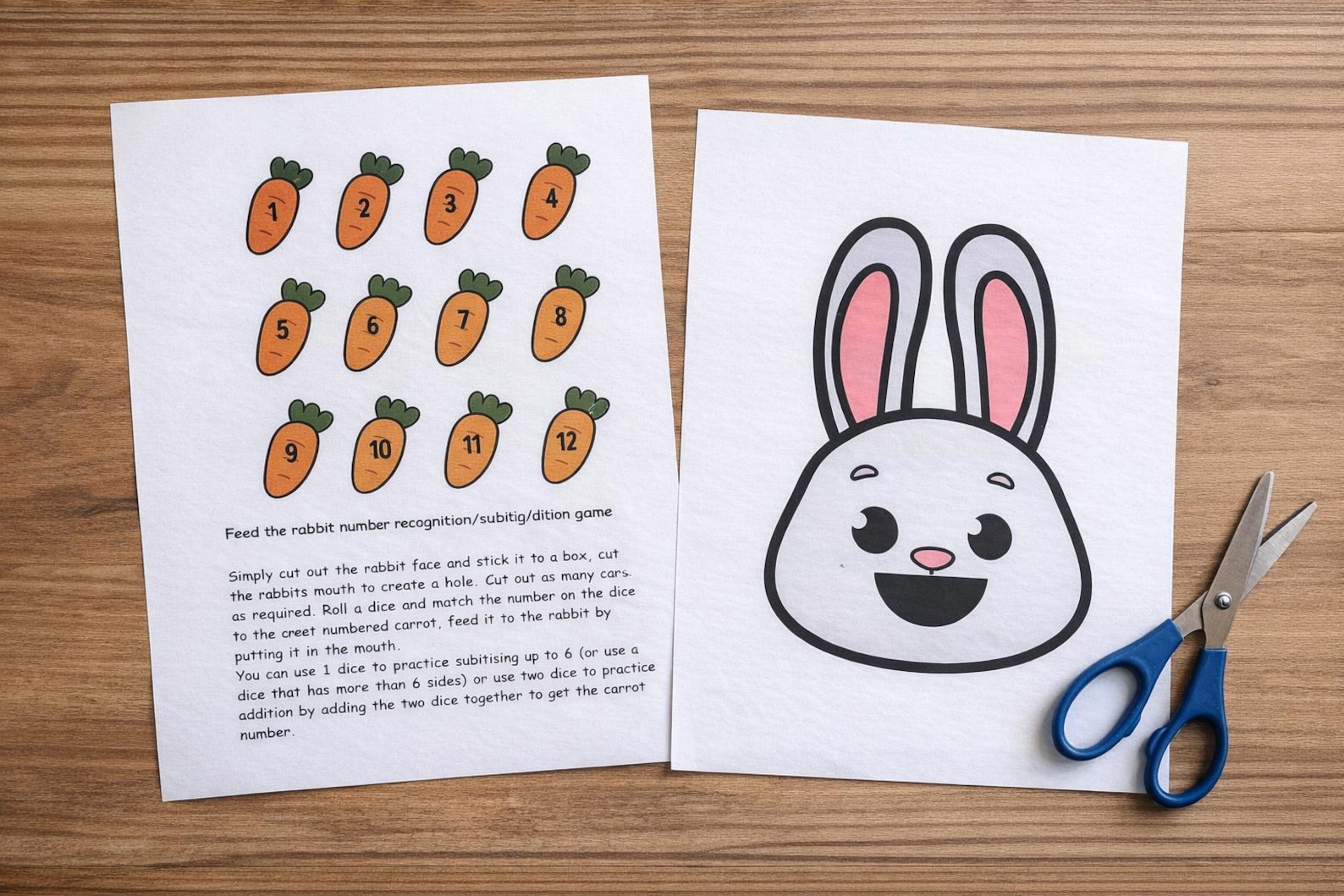 Feed the Bunny Number Game | Printable Maths Activity | Number ...