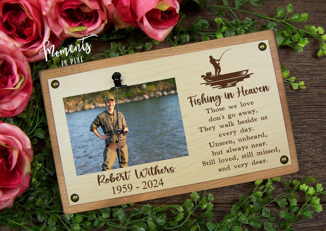 Fishing Memorial Picture Frame Personalized Dad Memorial Photo Frame ...