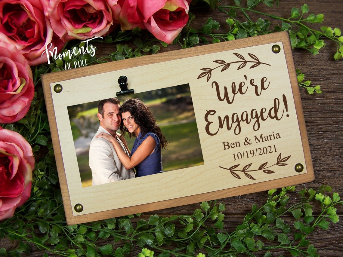 We're Engaged Personalized Engagement Picture Frame - Etsy