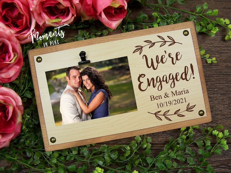 We're Engaged Personalized Engagement Picture Frame - Etsy