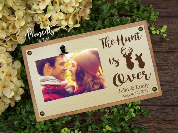 The Hunt is Over Picture Frame Engagement Gift for Couple | Etsy