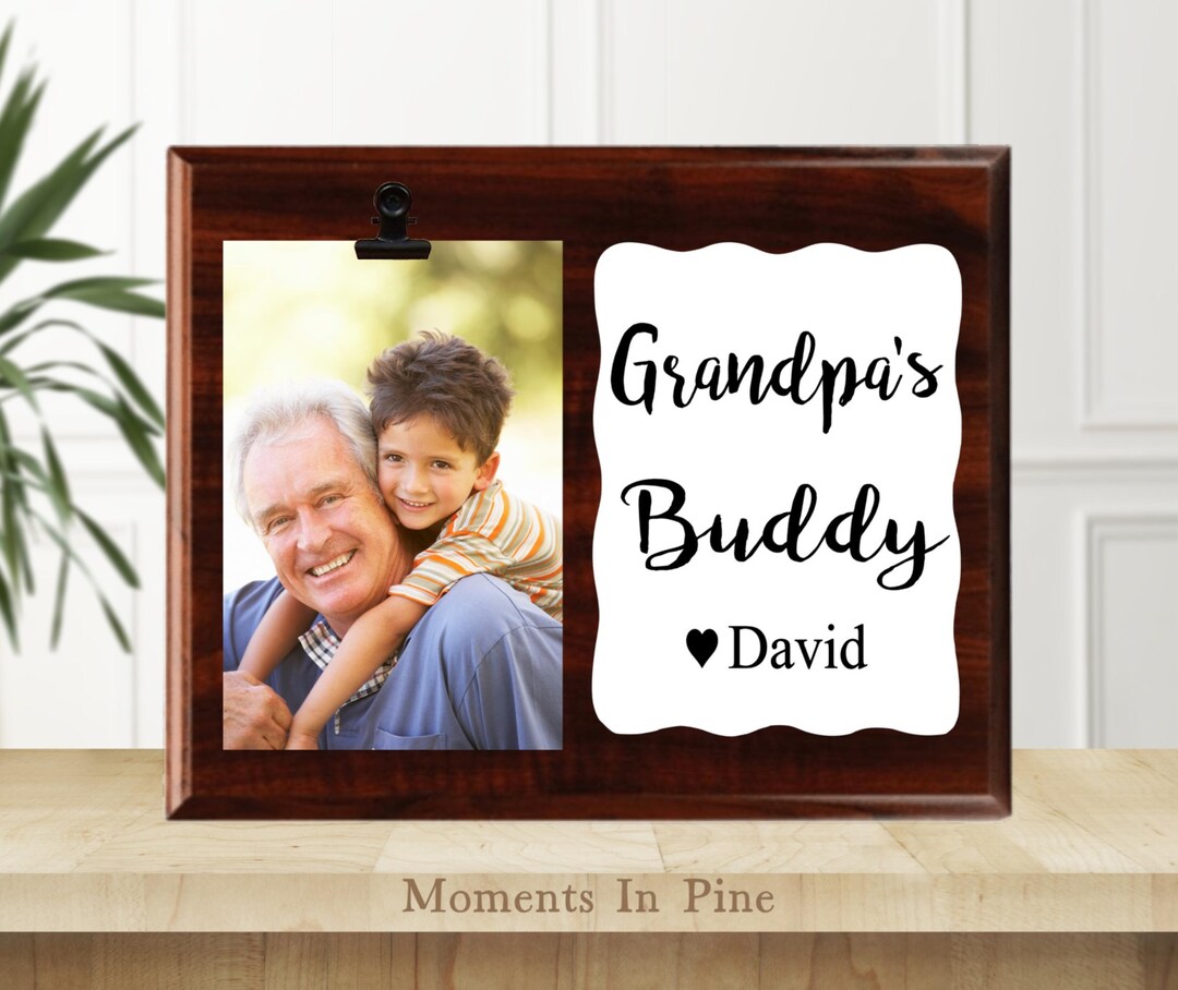 Engraved Grandpa's Buddy Picture Frame Photo Gift, Personalized Grandpa ...