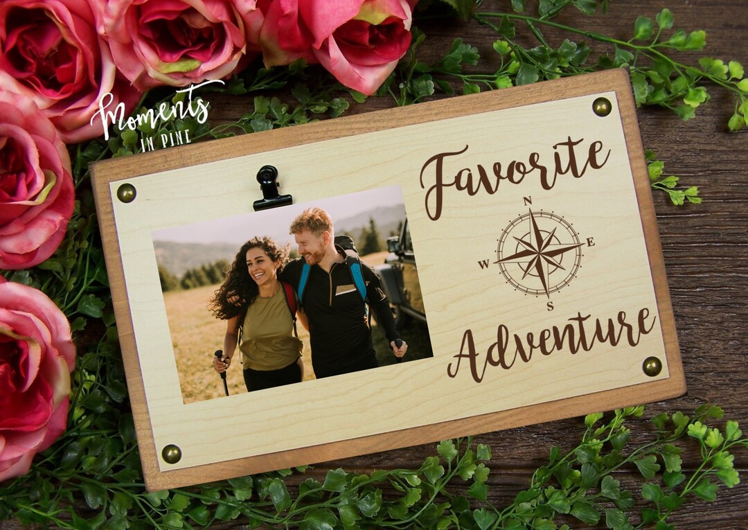 Travel Gift Idea, Favorite Adventure Picture Frame Photo Gift Compass ...