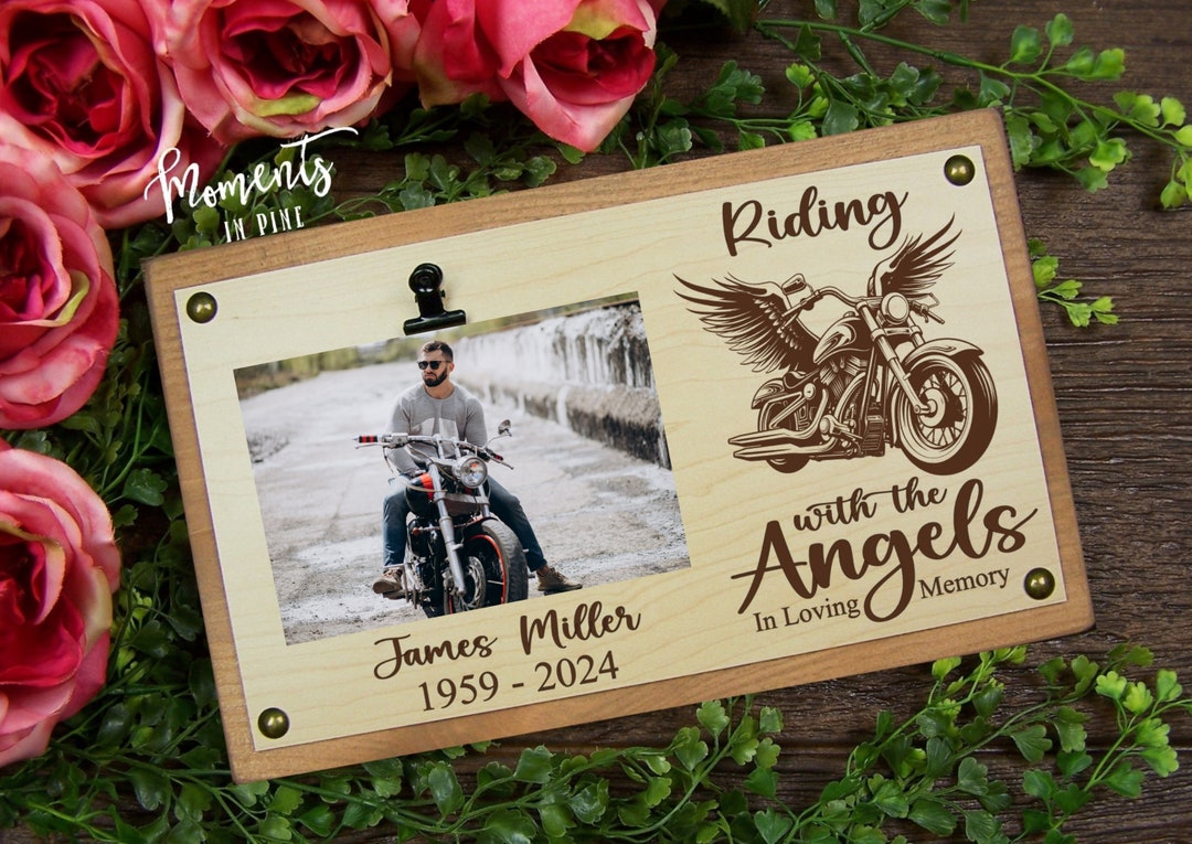 Motorcycle Memorial Gift for Biker Personalized Picture Frame Photo ...