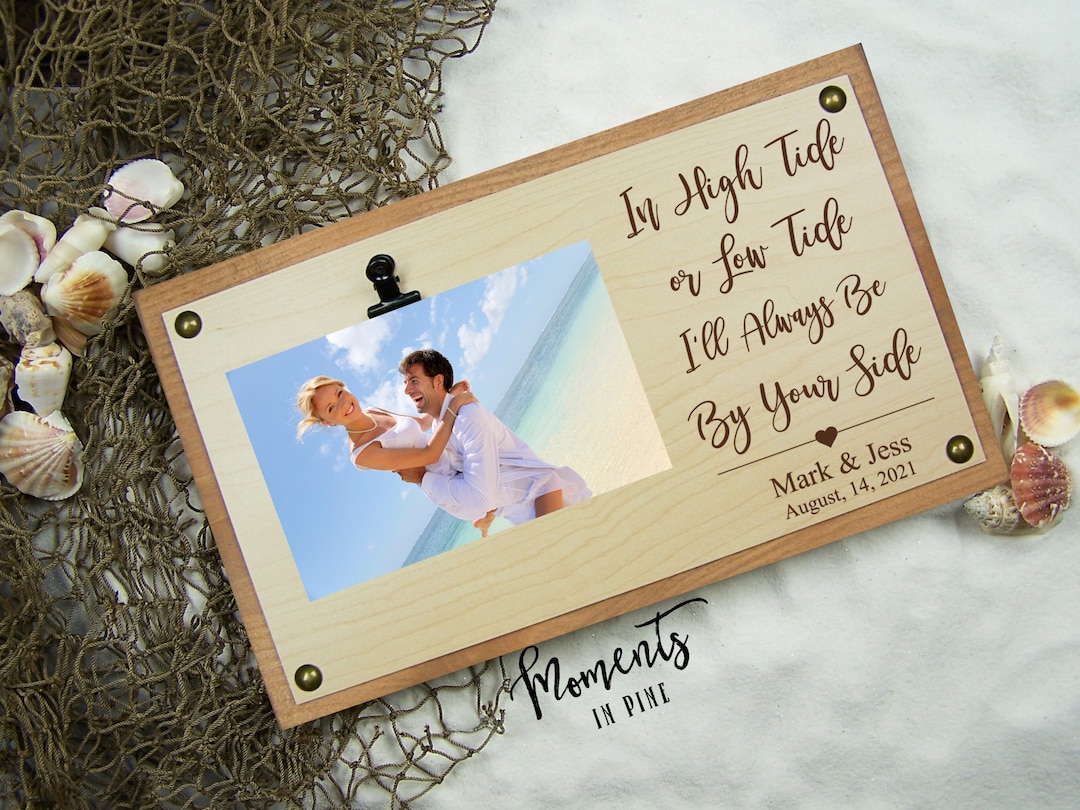Beach Engagement Gift for Couple Beach Picture Frame Personalized ...