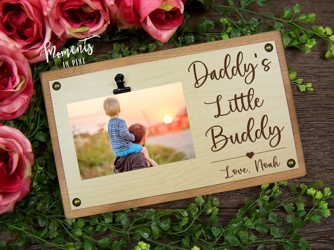 Daddy's Little Buddy Frame, New Dad Gift From Wife, Daddy Picture Frame ...