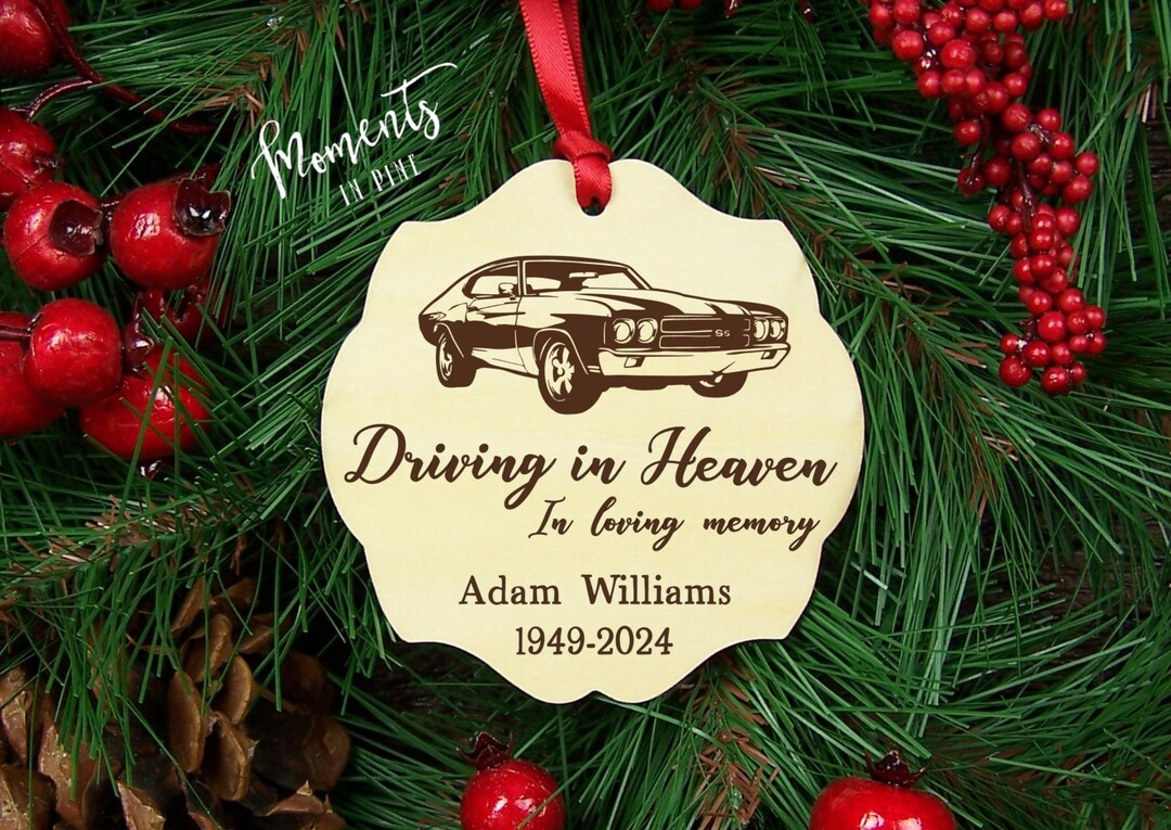 Personalized Classic Car Memorial Ornament, Vintage Car Christmas ...