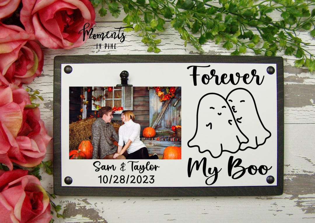 Forever My Boo Ghost Couple Picture Frame Ghostie Valloween Gift ...