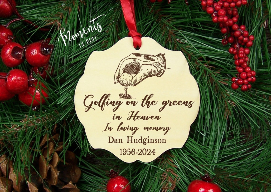 Personalized Golf Memorial Ornament Sympathy Gift, Golfing Memorial ...