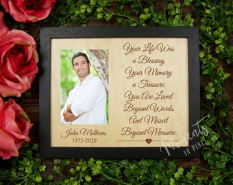 Brother Memorial Picture Frame Loss of Brother Sympathy Gift Brother ...