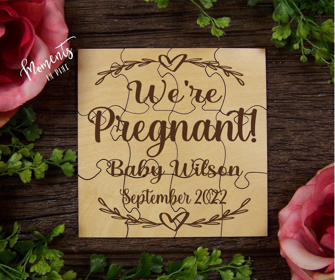 We're Pregnant Announcement Puzzle Sign First Grandchild Announcement ...