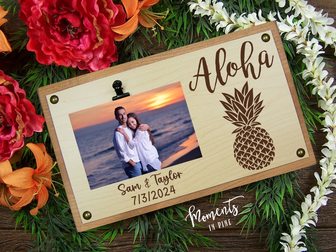 Aloha Sign, Pineapple Decor, Aloha Picture Frame Hawaiian Vacation ...