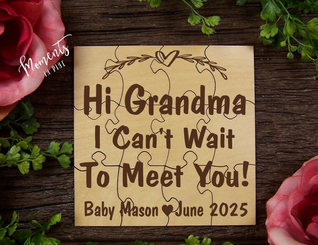 Hi Grandma Pregnancy Announcement Puzzle Message I Can't Wait to Meet ...