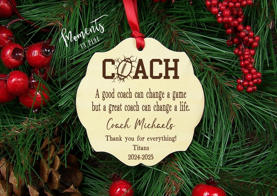 Personalized Football Coach of the Year Christmas Ornament Keepsake ...