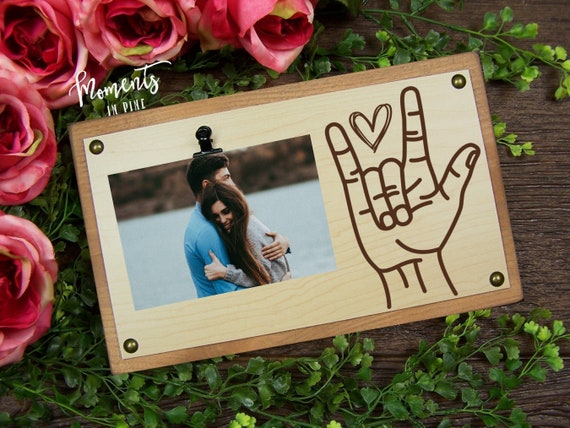 Sign Language Gift I Love You Gift ASL Hand Sign Wood - Etsy