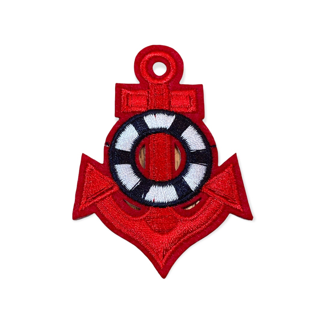 Anchor & Life Raft Embroidered Patch - Nautical Iron-on Applique - Etsy