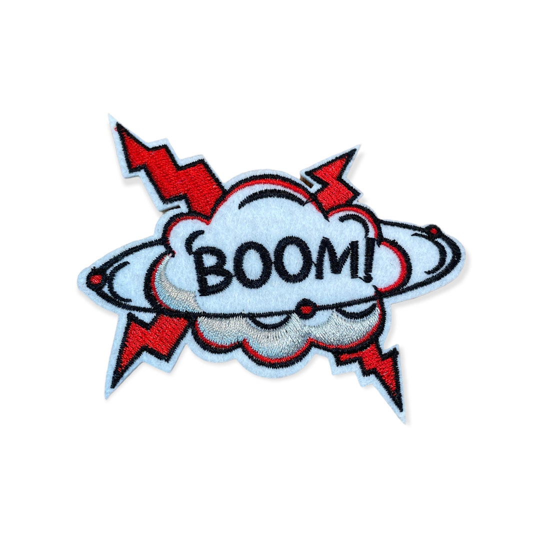 BOOM Lightning Patch Embroidered Fabric - Etsy