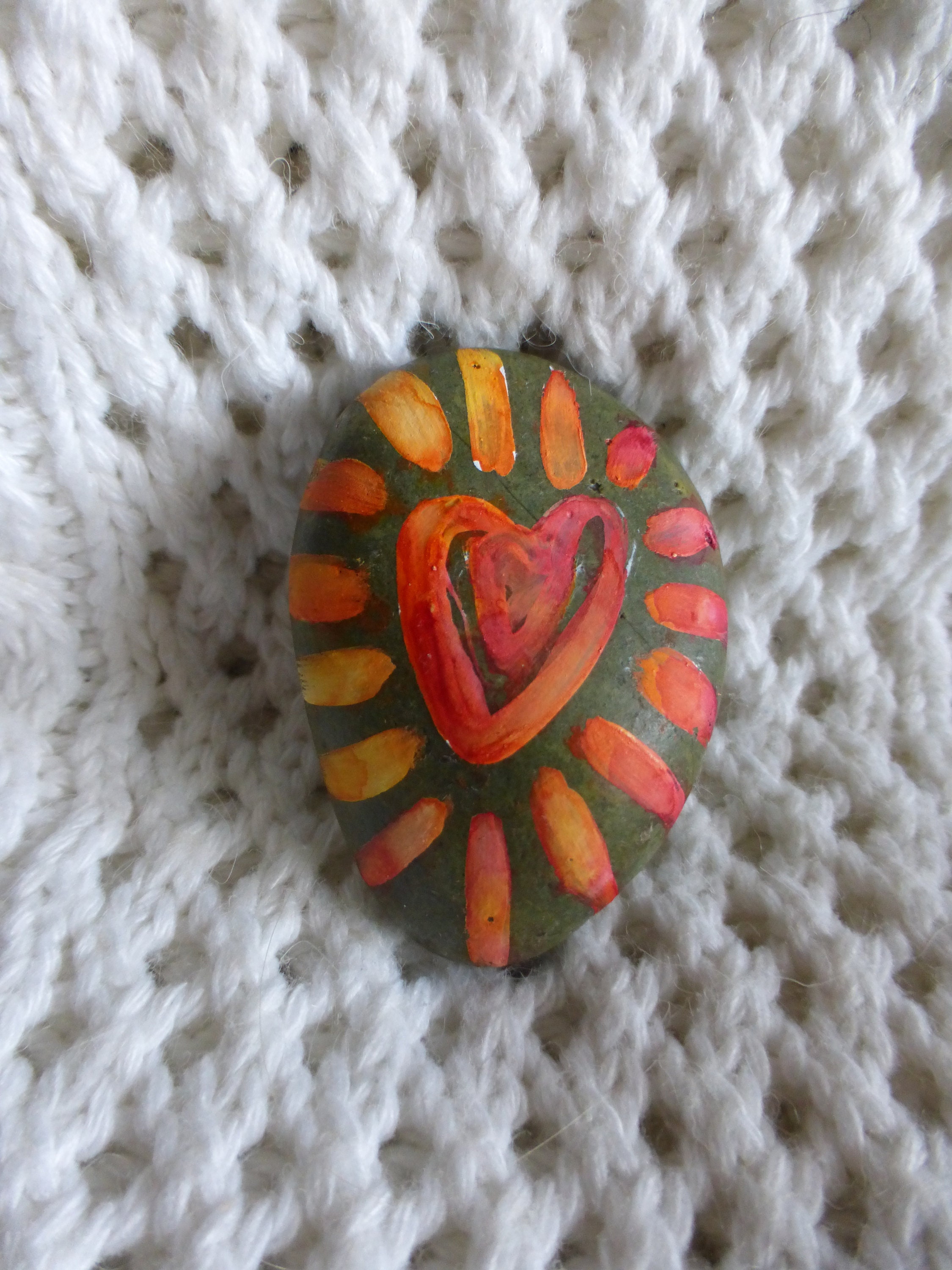 HEART Beaming Rock Hand Painted Memorial Visitation Stone - Etsy