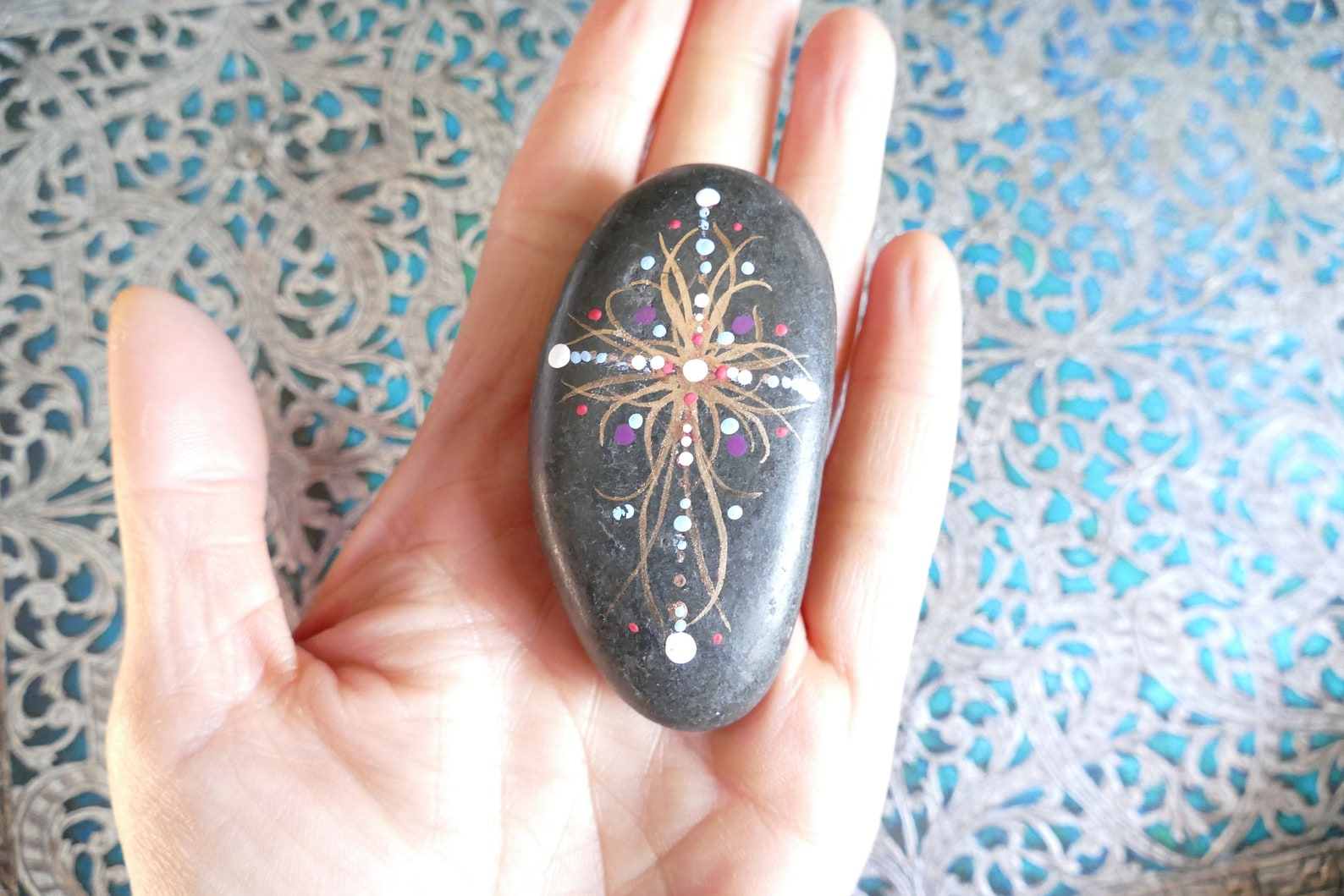 CROSS Memorial Rock Garden Stone Kindness Inspirational - Etsy