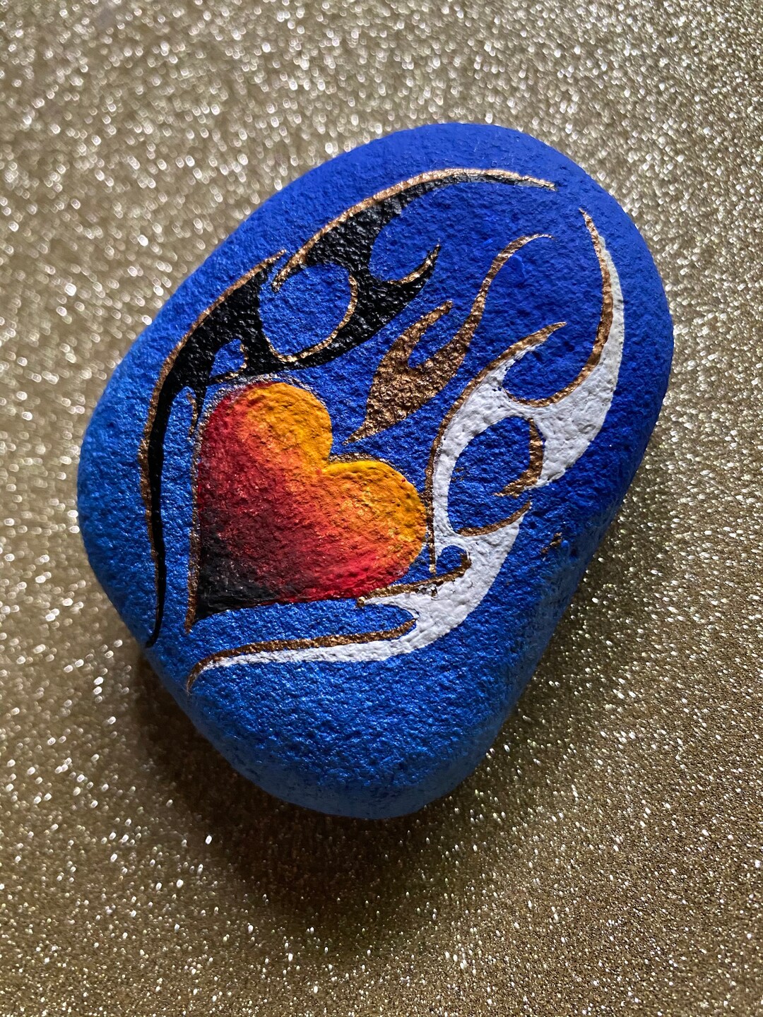 HEART TRIBAL Rock, Biker Memorial Visitation Stone, Love, Inspirational ...