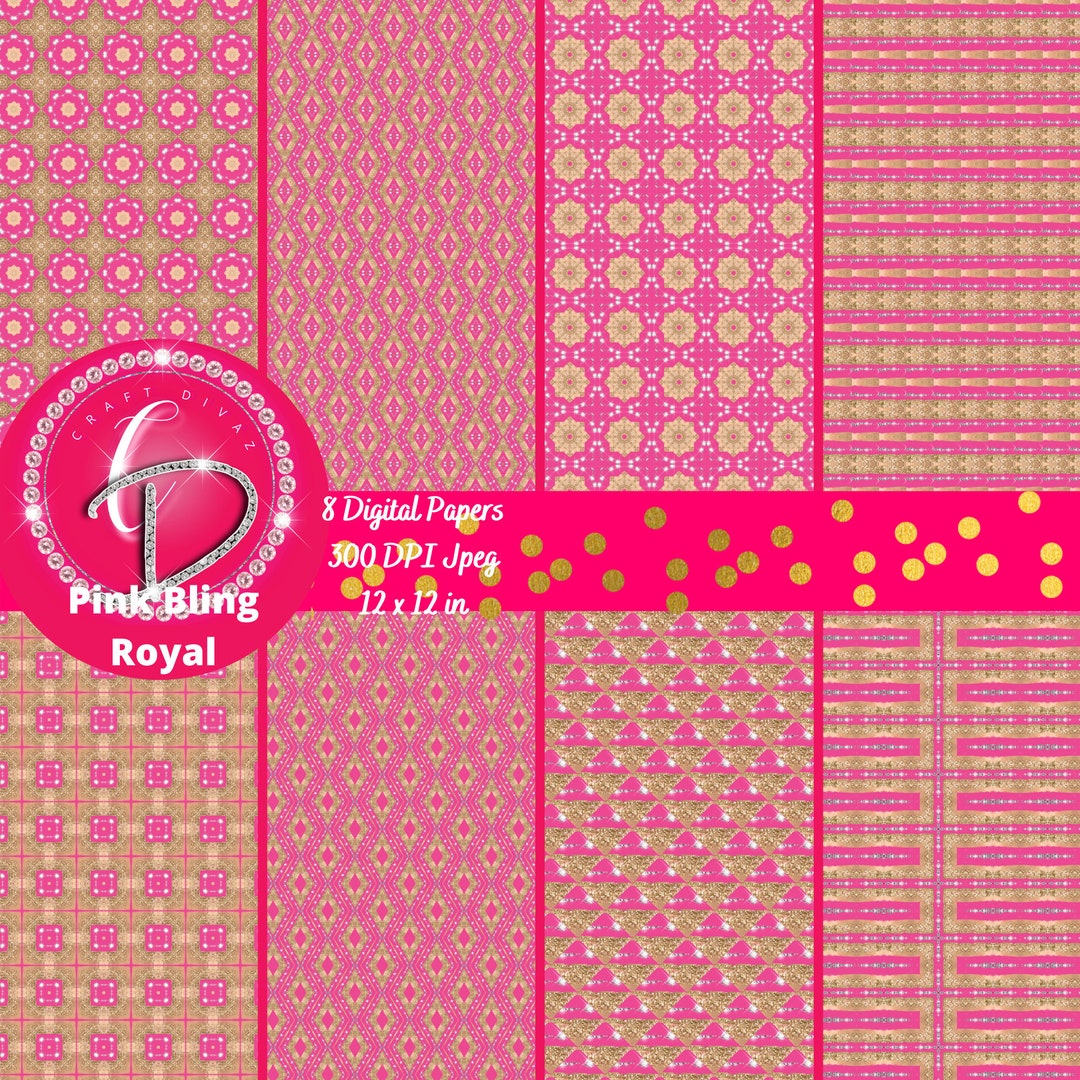 Lt P Bling Royal Digital Paper. Digital Download. Scrapbook Papers ...