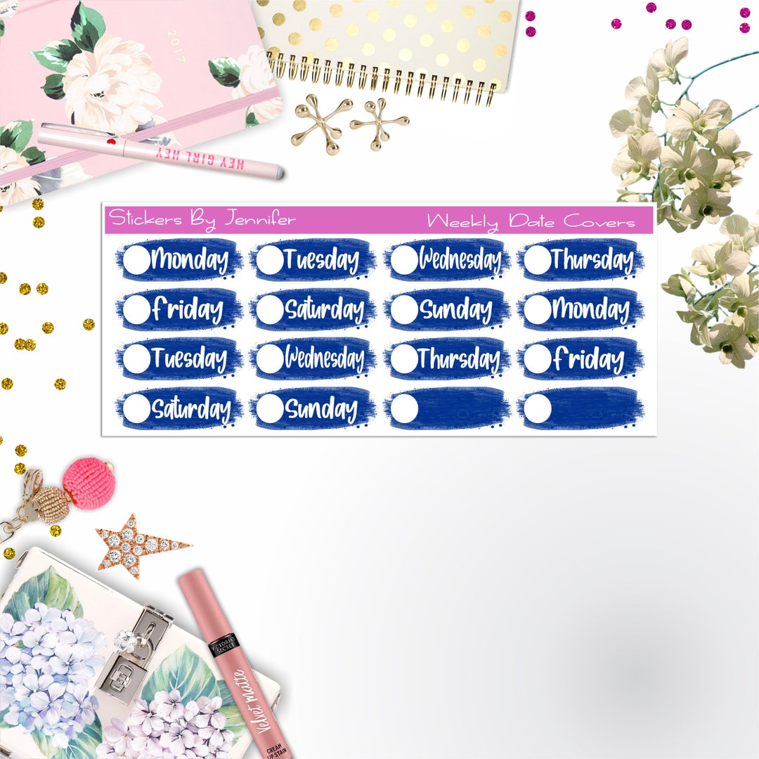 P-13/days of the Week Headers Monday-sunday Planner Stickers - Etsy