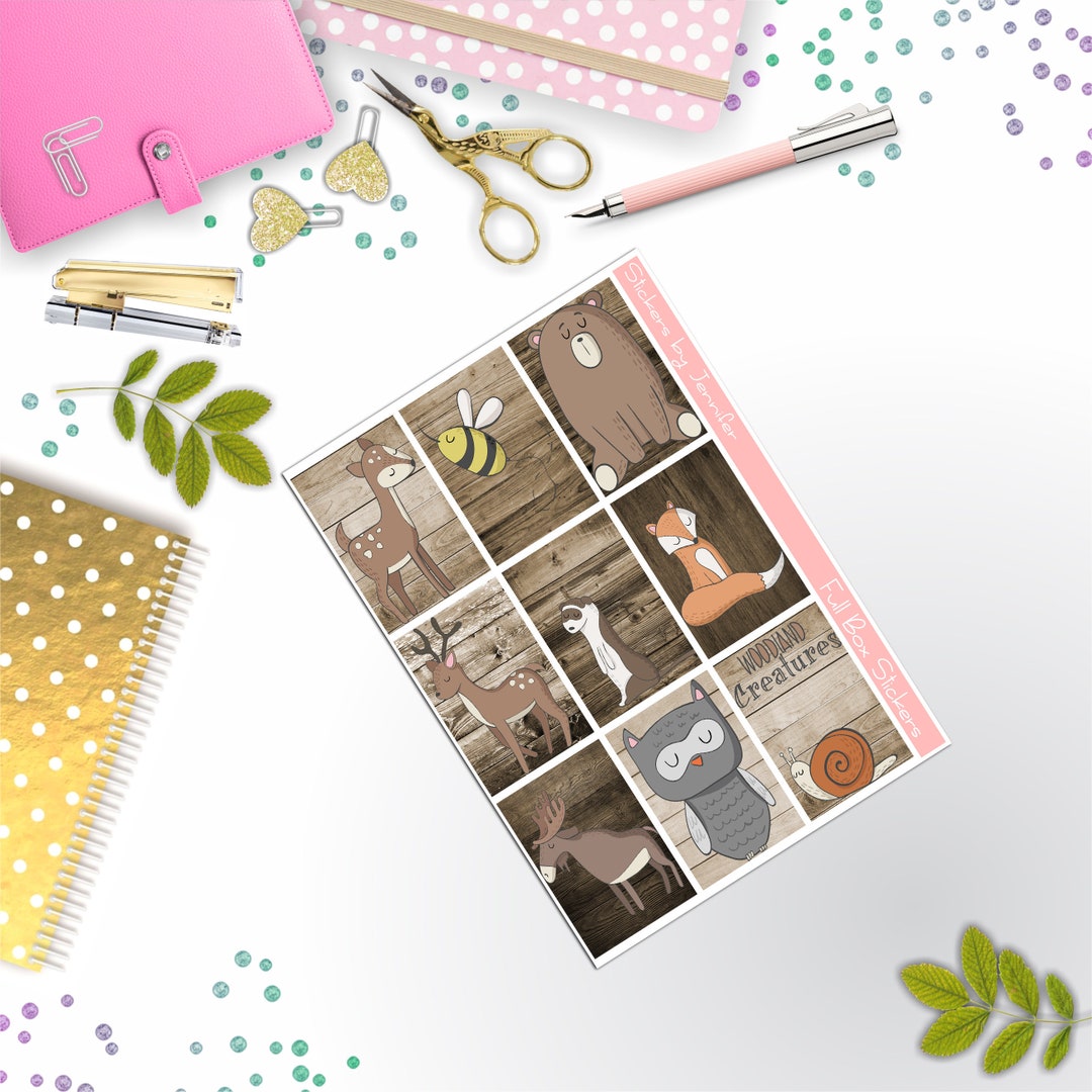 Woodland Animals Full Box Big Happy Planner Erin Condren - Etsy