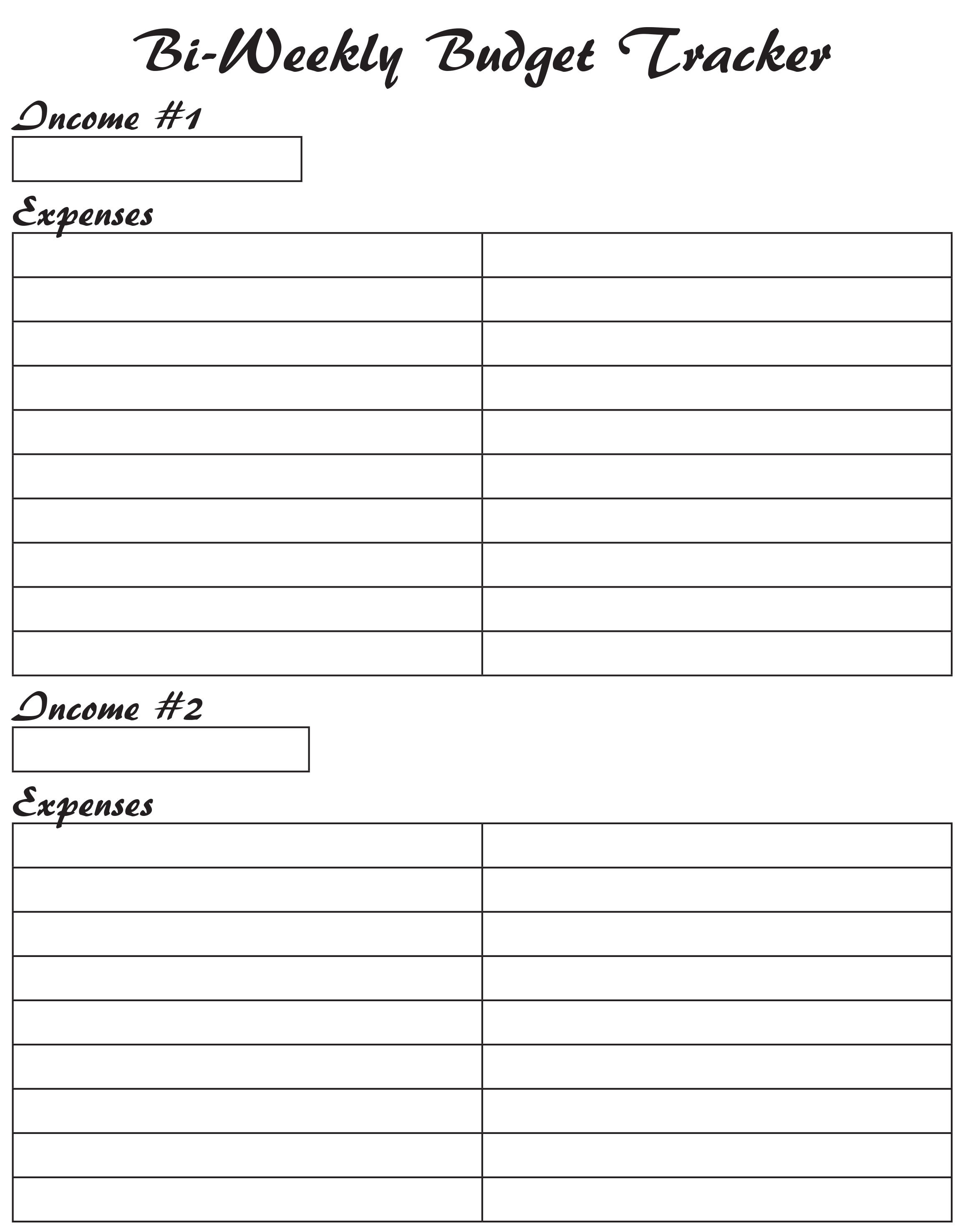 Bi-weekly Budget Tracker Printable - Etsy UK