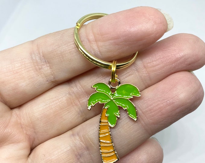 Palm Tree Acrylic Keychain, Palm Tree Keychain, Glitter Keychain ...