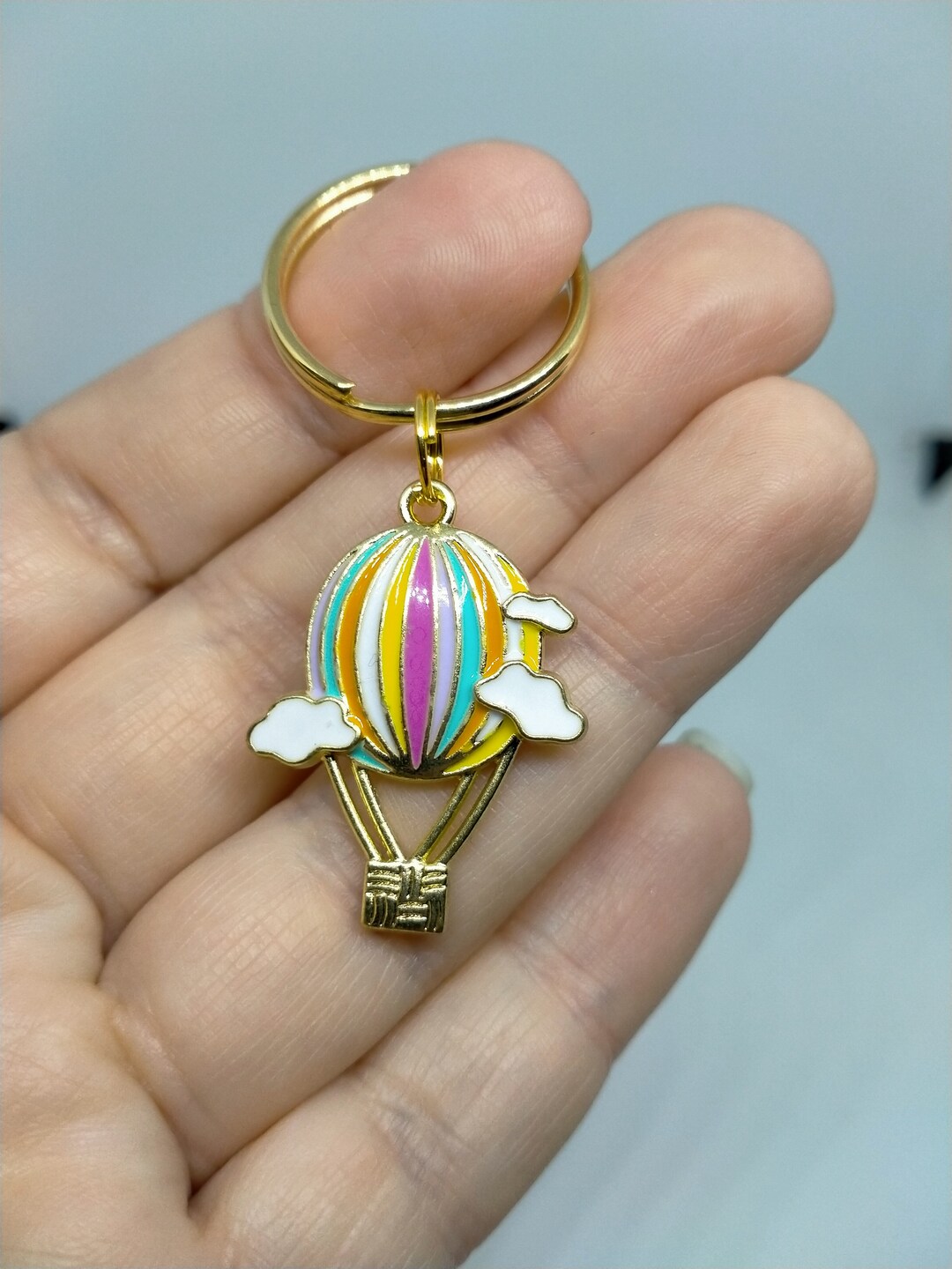 Hot Air Balloon Keyring, Balloon Keyring, Balloon Keychain, Travel ...