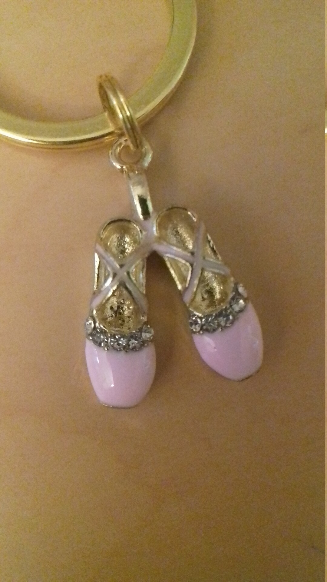 Diamanté Ballet Pointe Shoe Keyring: Pink & Gold Dance Gift - Etsy