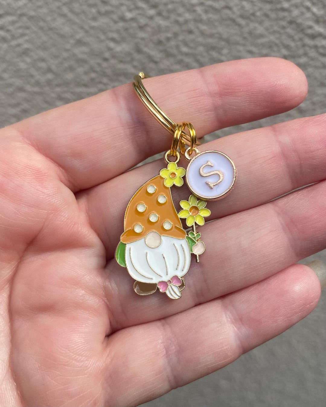 Gonk Keyring: Gold Gnome Keychain, Mum Gift - Etsy