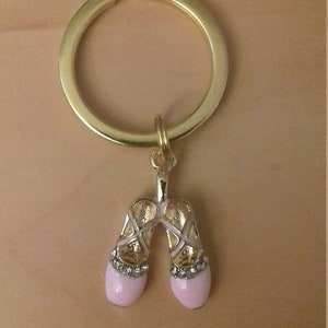 Diamanté Ballet Pointe Shoe Keyring: Pink & Gold Dance Gift - Etsy