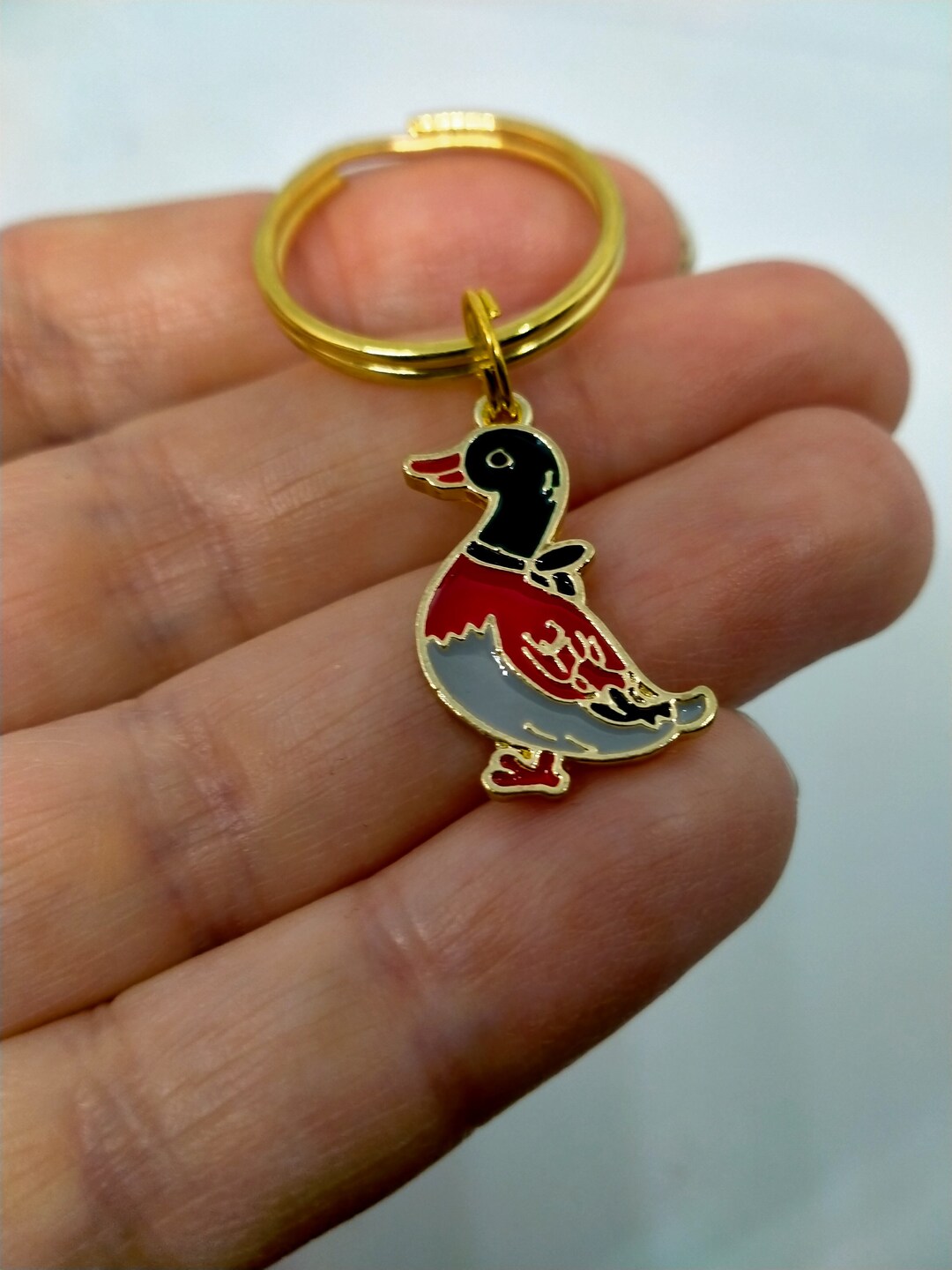 Duck Keyring, Keychain, Uk Seller, Animal Keyring, Farm Gift, Animal ...