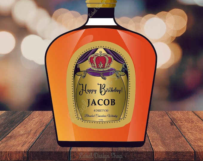 Personalized Crown Label, Crown Royal Label, Crown Royal Birthday Label ...
