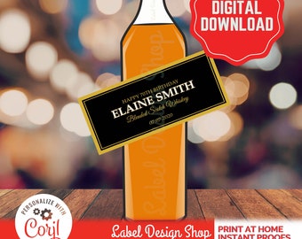 Mini Bulleit Label, Mini Bulleit Bourbon, Bourbon Custom Label, Mini ...