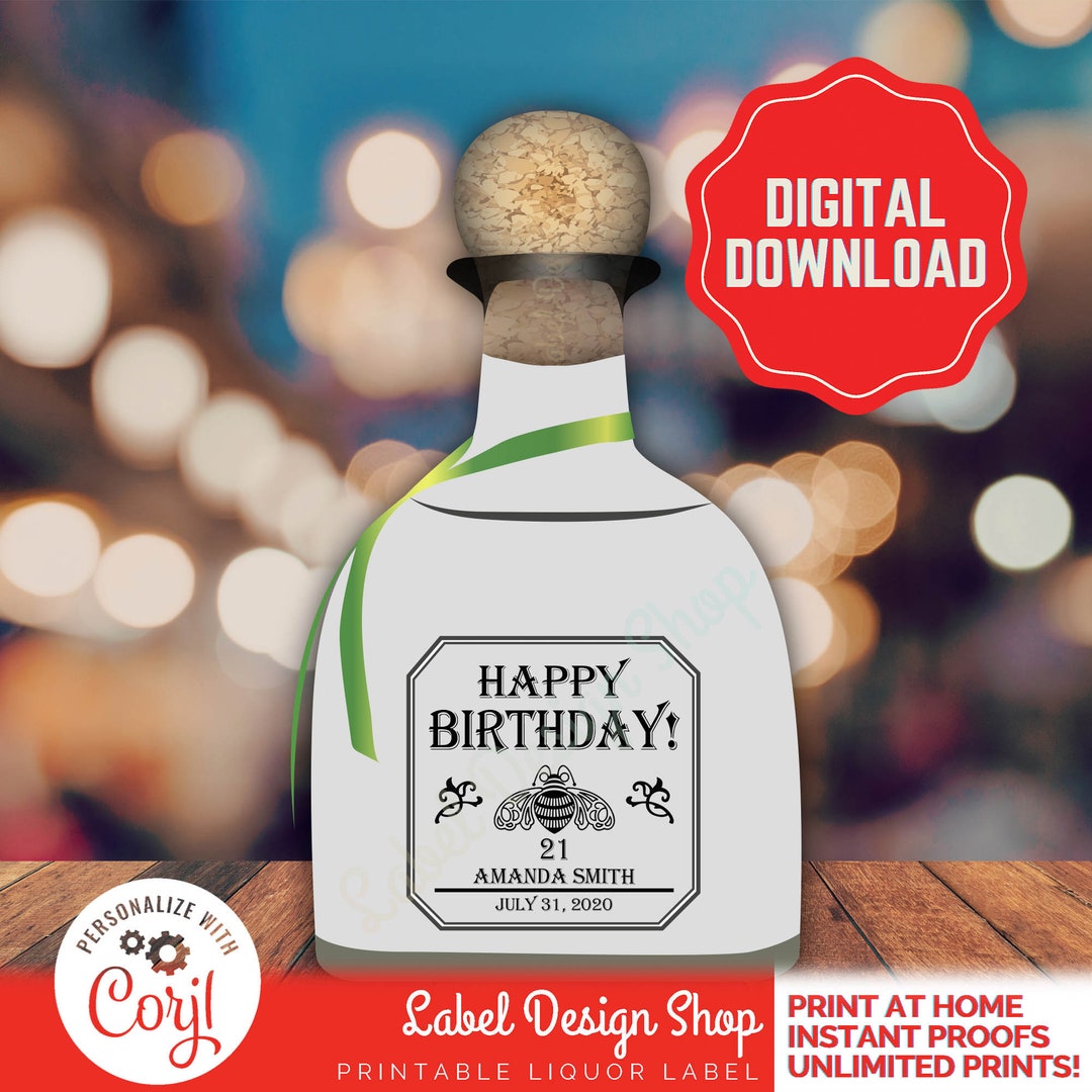PRINTABLE Patron Label 375ML, Custom Patron Label, Tequila Custom Label ...