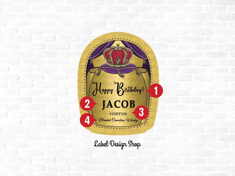 Mini Crown Royal Label Mini Crown Label Whiskey Custom - Etsy