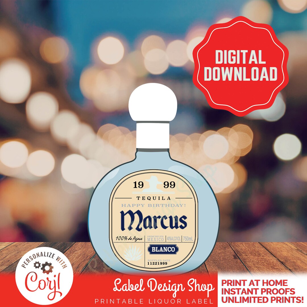 PRINTABLE Don Julio 375ML, Custom Don Julio Label, Tequila Custom Label ...