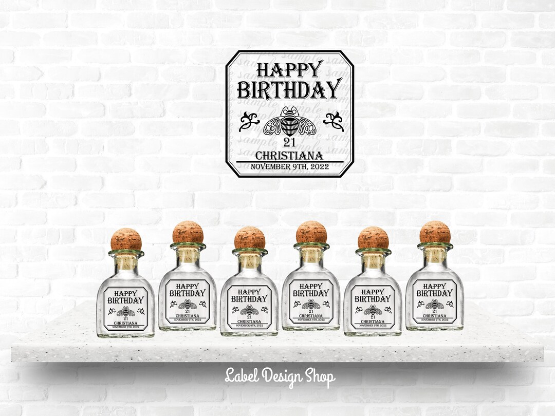 Mini Patron Label, Mini Patron, Tequila Custom Label, Mini Birthday ...