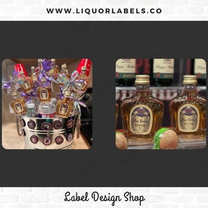 Mini Crown Royal Label, Mini Crown Label, Whiskey Custom Label, Mini ...