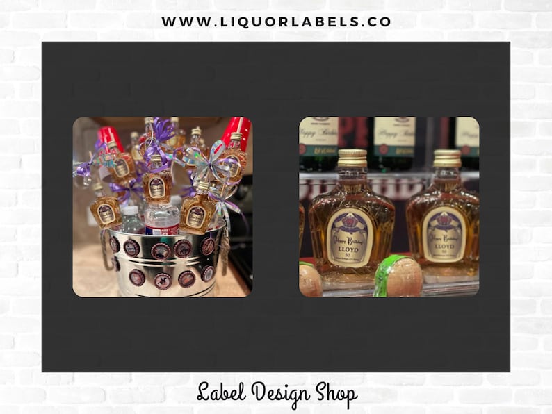Mini Crown Royal Label Mini Crown Label Whiskey Custom - Etsy