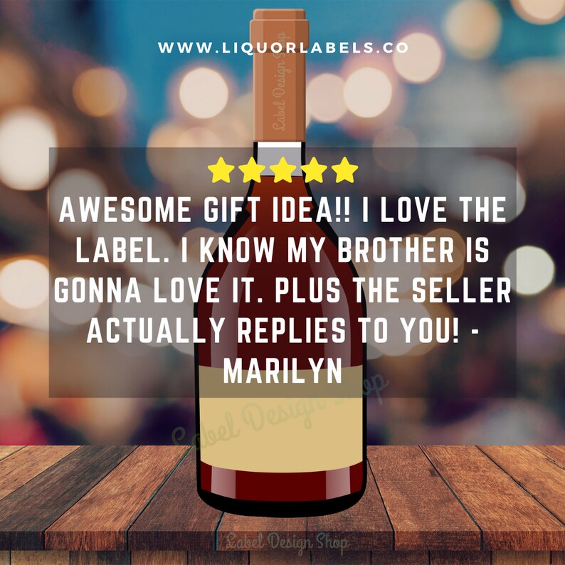 Birthday Custom Label 1738 Cognac Custom Label Personalized - Etsy