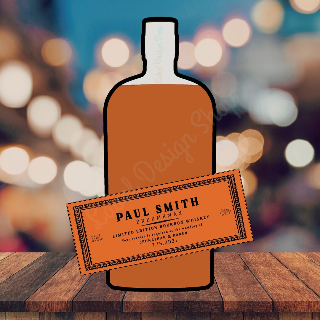 Bulleit Bourbon Whiskey Label, Bourbon Label, Custom Bourbon Bottle ...