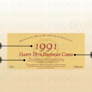 Birthday Custom Label, 1738 Cognac Custom Label, Personalized Cognac ...