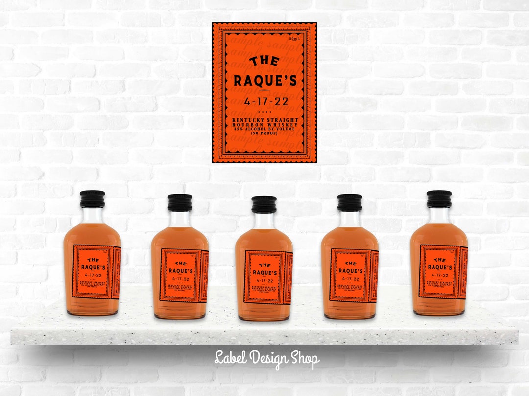 Mini Bulleit Label, Mini Bulleit Bourbon, Bourbon Custom Label, Mini ...
