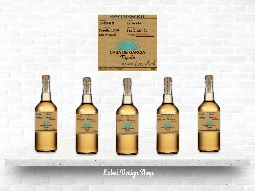 Mini Tequila Reposado Label, Mini Liquor Bottles, Tequila Labels, Mini ...