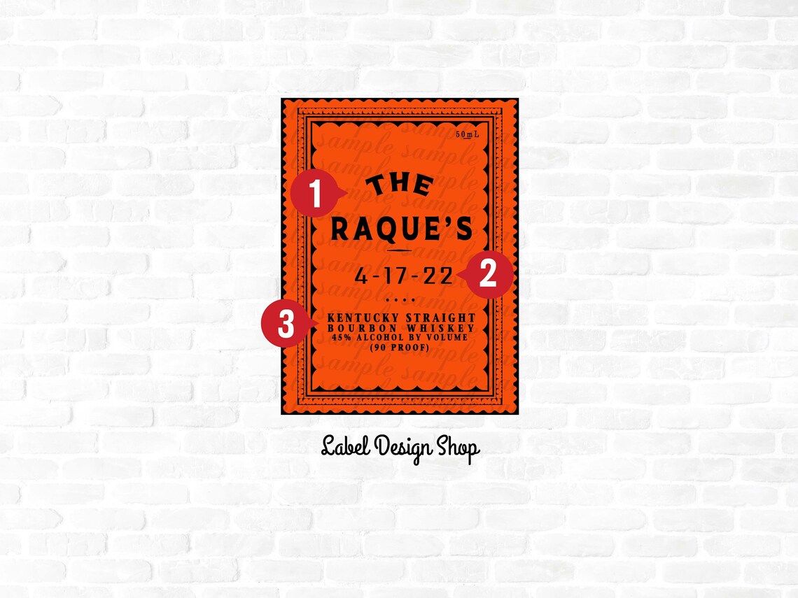 Mini Bulleit Label Mini Bulleit Bourbon Bourbon Custom - Etsy